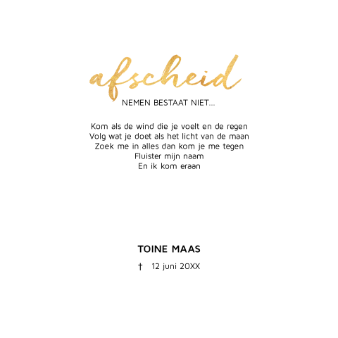 Rouwkaarten calligraphy - Made for Moments