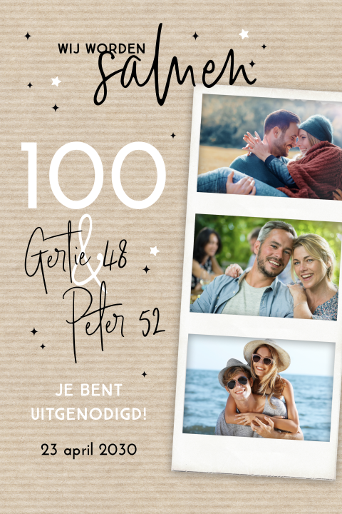 Uitnodiging samen 100 jaar | Made for Moments