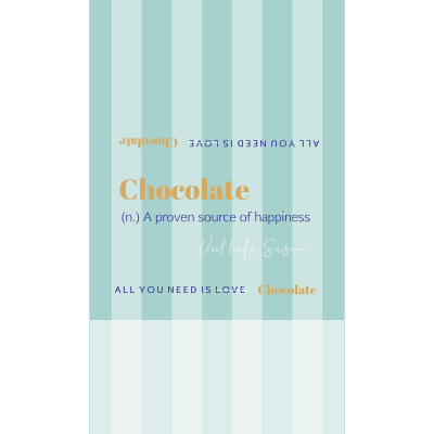 Chocoladereep met eigen wikkel in blauw