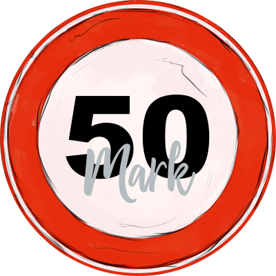 Raamsticker verjaardag verkeersbord 50 jaar | ⌀ 60 cm