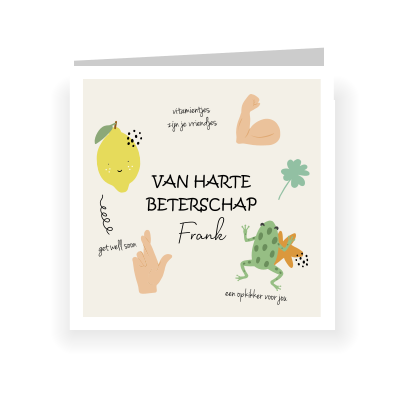 Wenskaart beterschap man