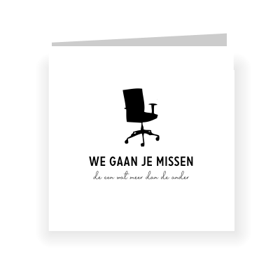 Ludieke wenskaart pensioen kantoor