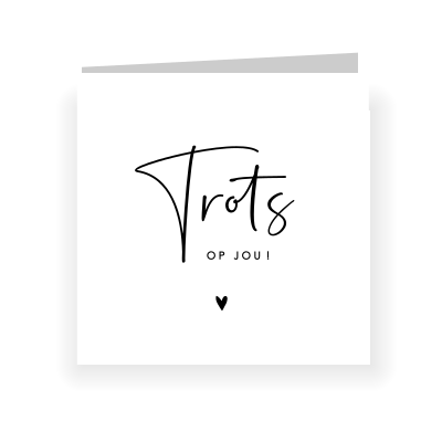 Typografische wenskaart trots op jou