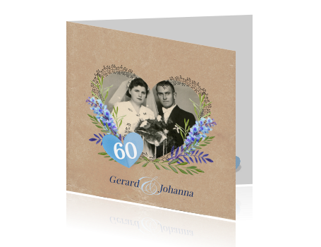 Jubileumkaart 60 jaar huwelijk met foto