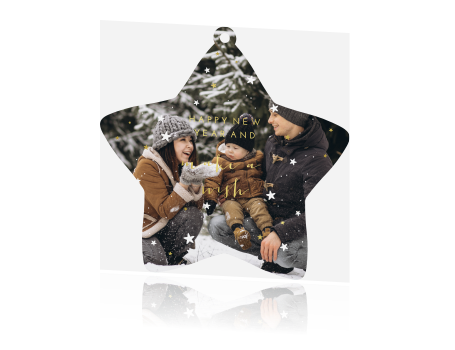 Kerstkaart met foto in ster vorm Make-A-Wish