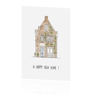 Originele verhuiskaart met illustratie huis