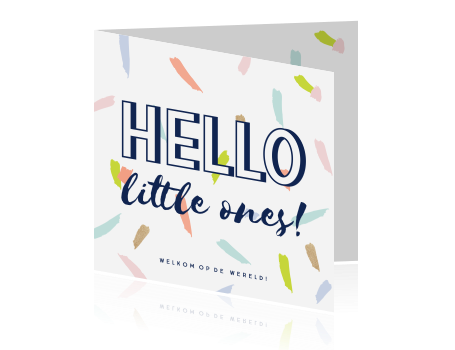 Hippe felicitatiekaart tweeling geboren