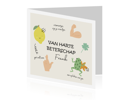 Wenskaart beterschap man